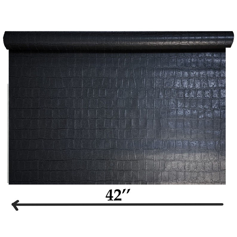 Modern Animal Crocodile Faux Skin Black Alligator Leather Textured ...