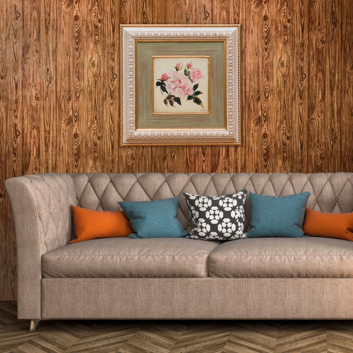 Brown Gold Rustic Grain Wood Planks Boards Wallpaper Textured | Etsy