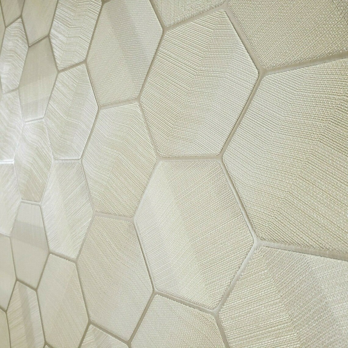 Hexagon Feature Yellow Gold Metallic Textured Wallpaper - Etsy