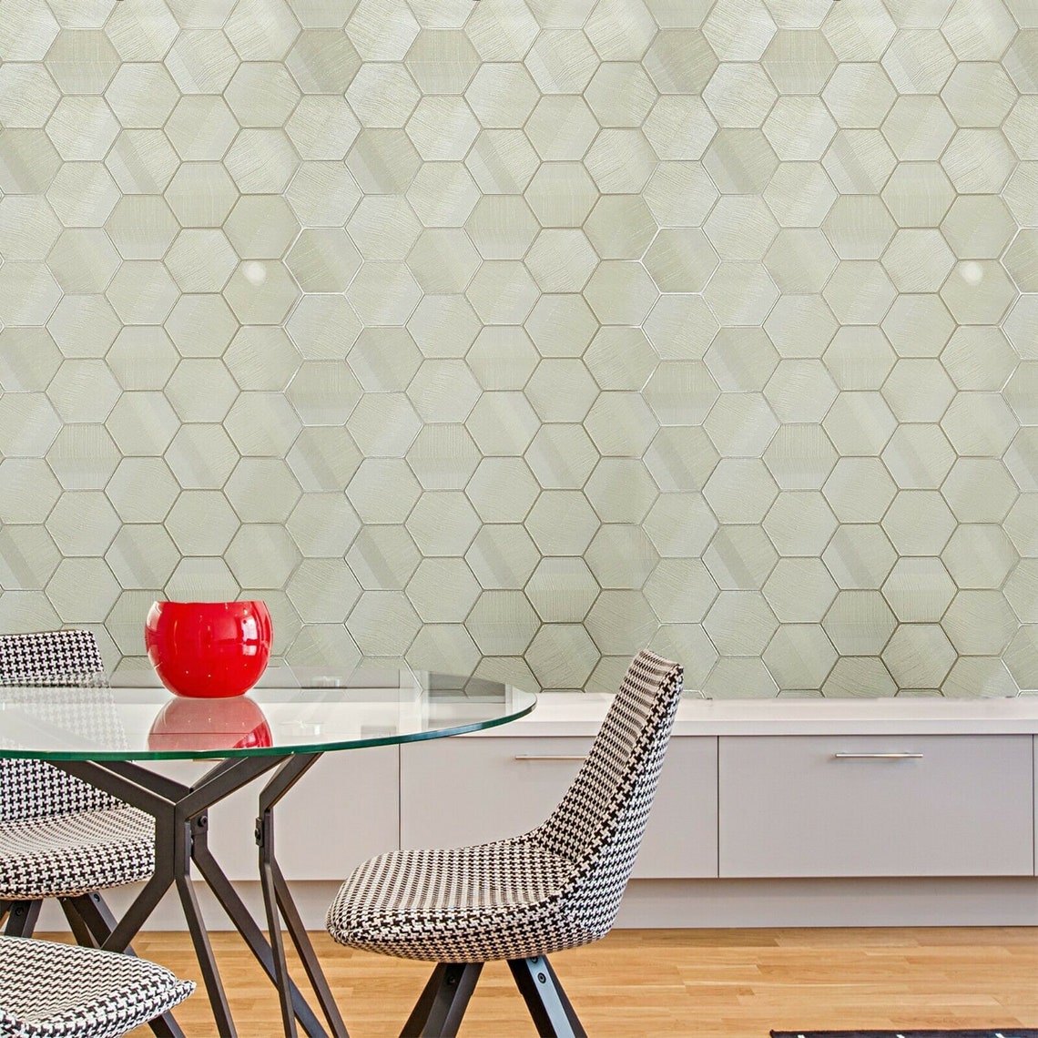 Hexagon Feature Yellow Gold Metallic Textured Wallpaper - Etsy