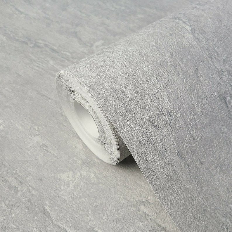 Matt Gray Modern Wallpaper Textured Realistic Faux Concrete - Etsy