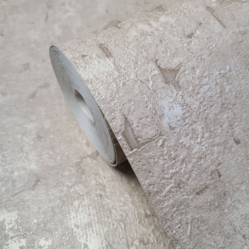 Contemporary Plain Modern Tan Brass Metallic Faux Plaster - Etsy