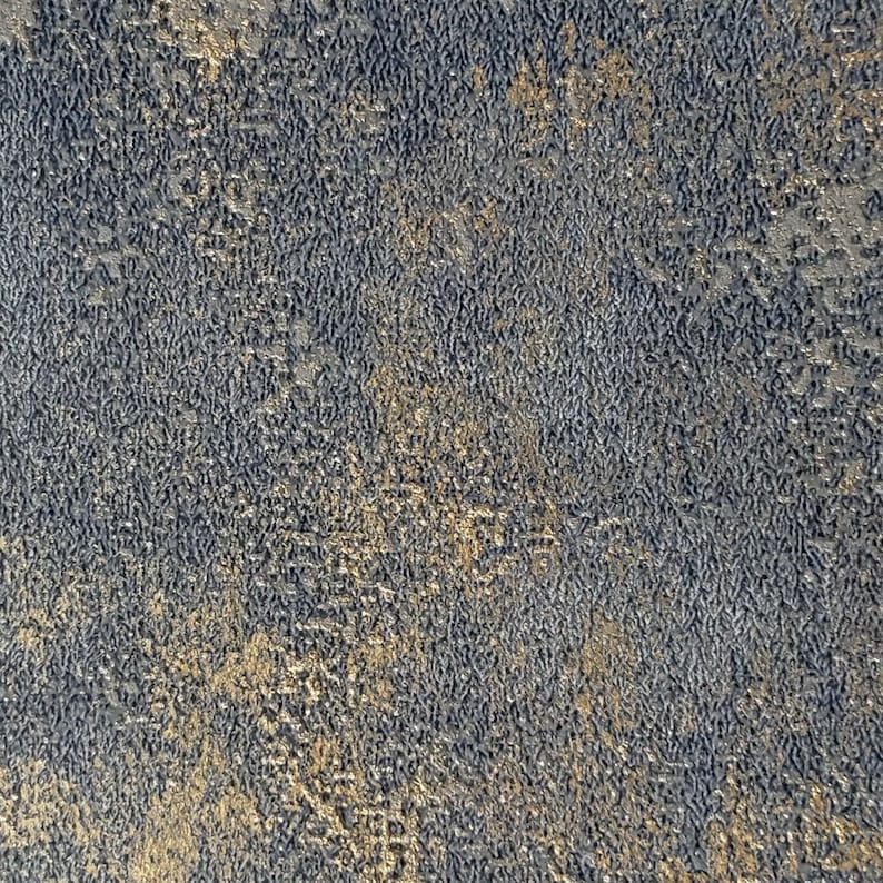 Modern Wallpaper Rustic Navy Blue Gray Gold Plain Textured | Etsy