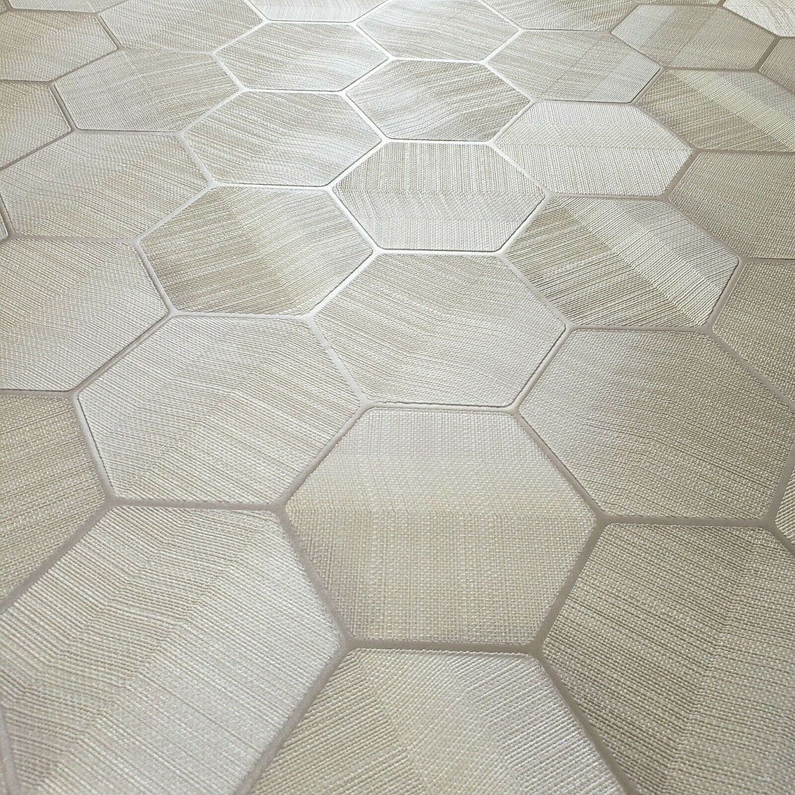 Hexagon Feature Yellow Gold Metallic Textured Wallpaper - Etsy