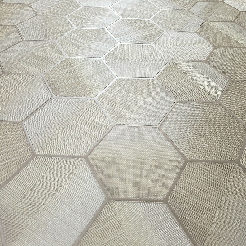 Hexagon Feature Yellow Gold Metallic Textured Wallpaper Geometric 3D - Etsy