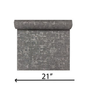 Dark Gray Metallic Distressed Labyrinth Lines Faux Fabric Textured ...