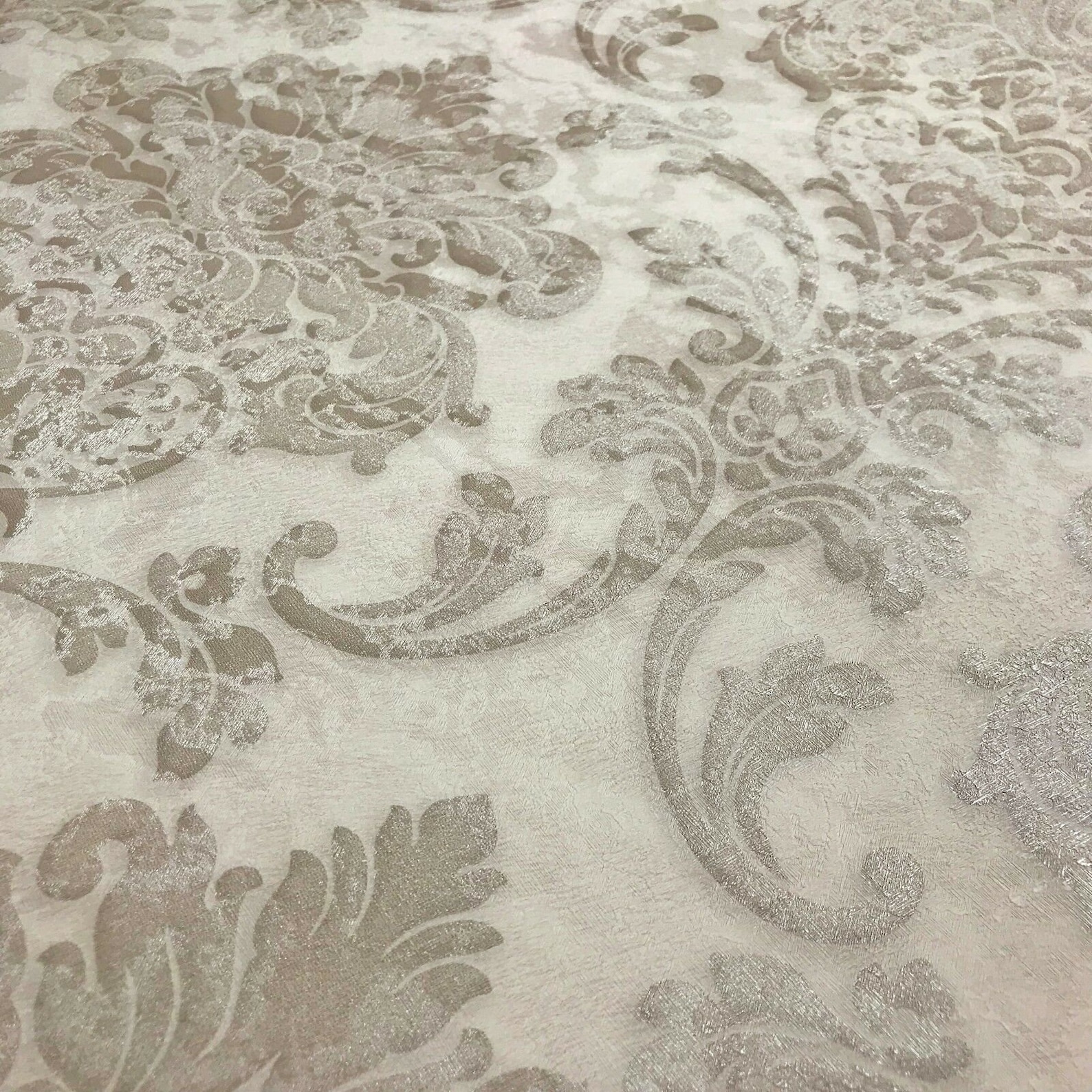 Wallpaper Rustic Ivory Beige Metallic Textured Victorian - Etsy