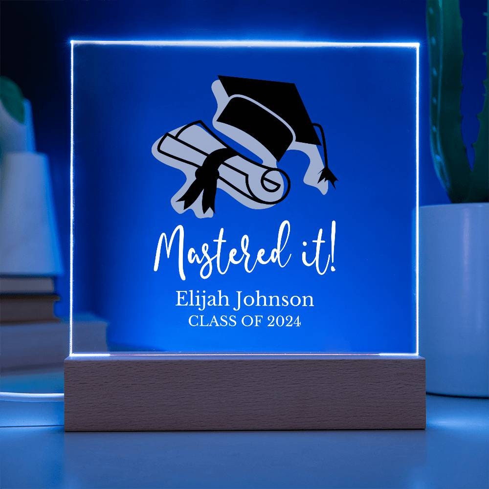 Personalized Masters Degree Graduation Gift Acrylic LED Light | Class ...