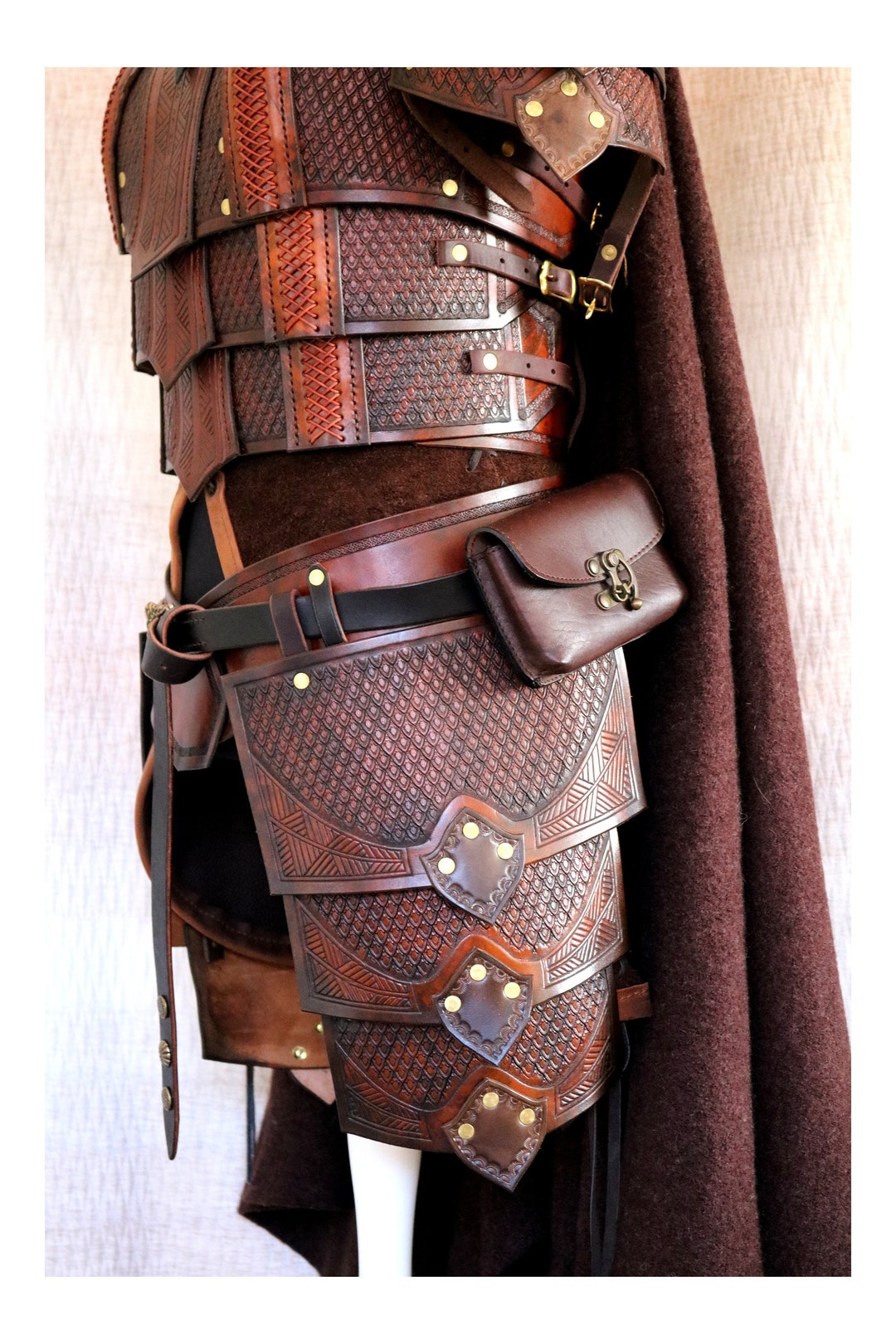 Dragon Scales Thigh Armor LARP Leather Armor - Etsy