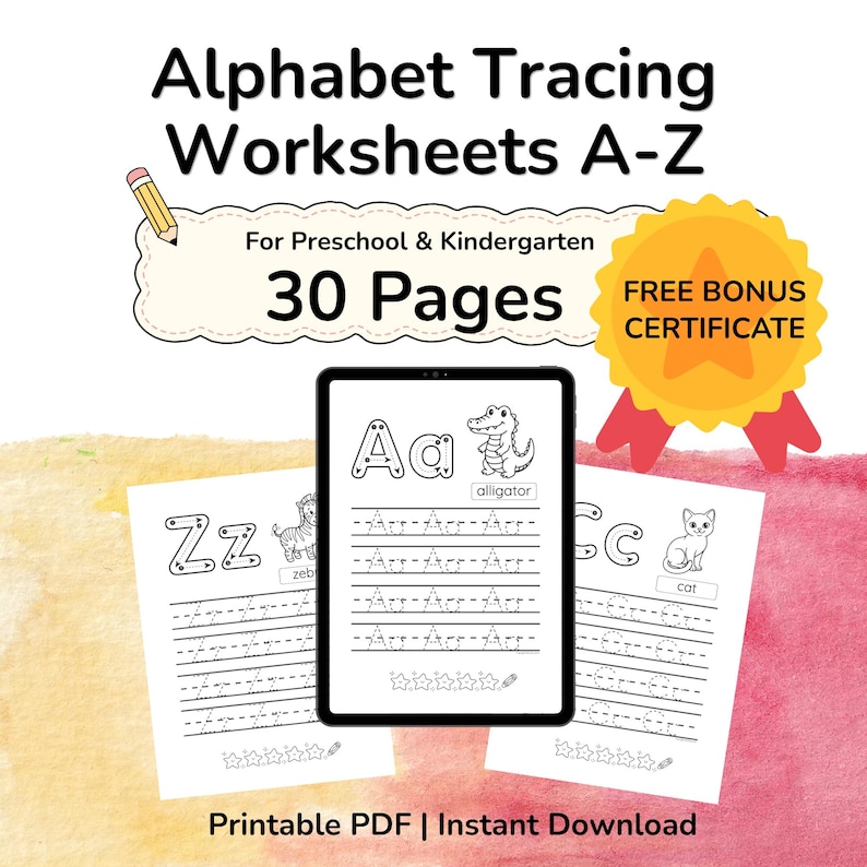 Alphabet Tracing Worksheets A-Z | A to Z Tracing | Preschool ABC ...