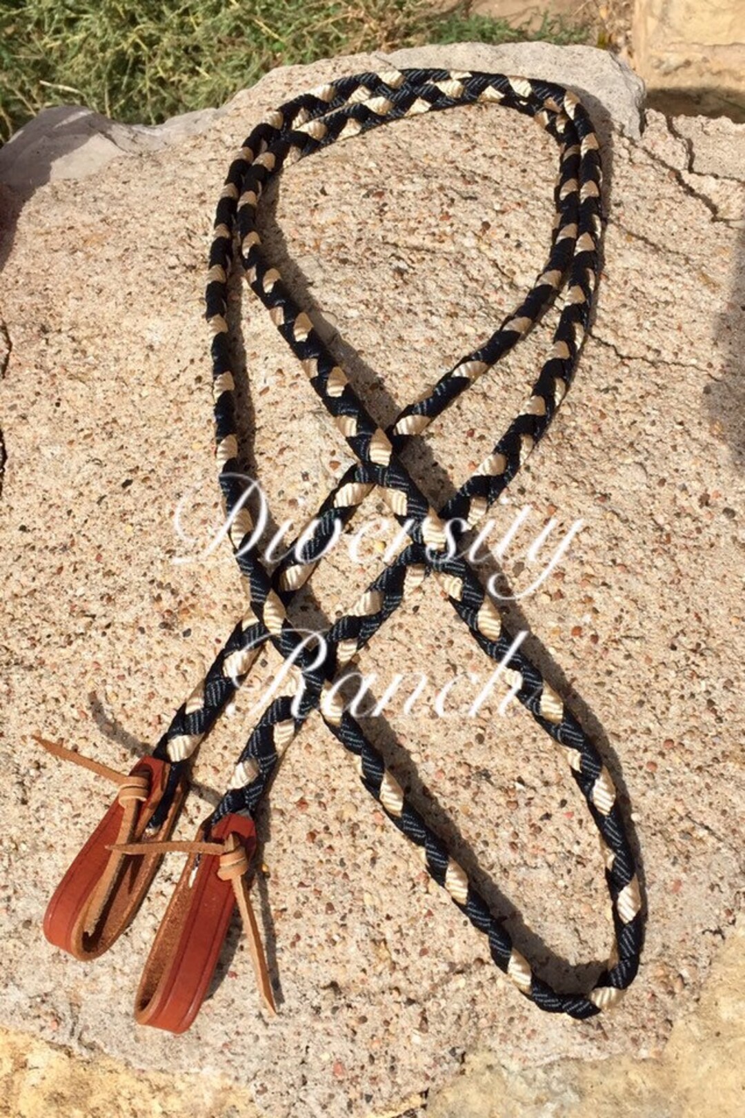 Black & Tan 8ft Roping / Loop Reins - Etsy