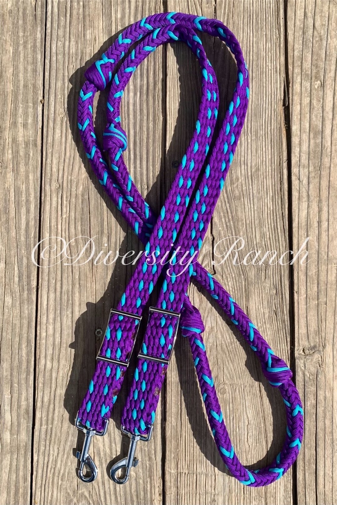 Purple & Neon Turquoise Thick 8ft Barrel Reins - Etsy