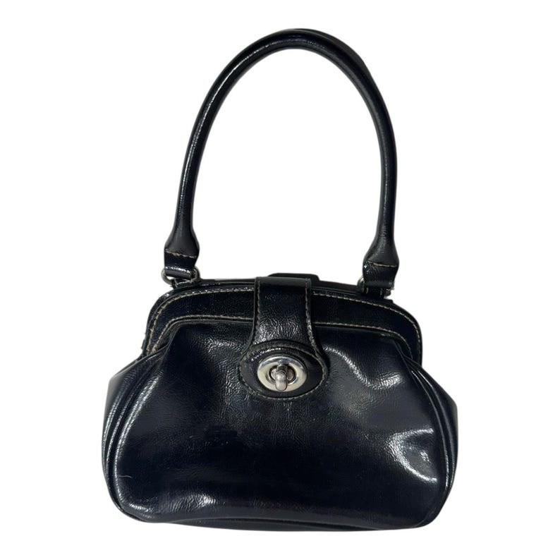 90s Y2K Vtg Micro Mini Purse Black Patent Leather Wristlet Party Bag ...