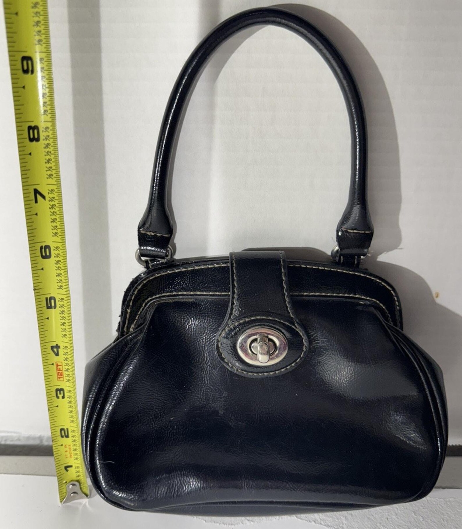 90s Y2K Vtg Micro Mini Purse Black Patent Leather Wristlet Party Bag ...