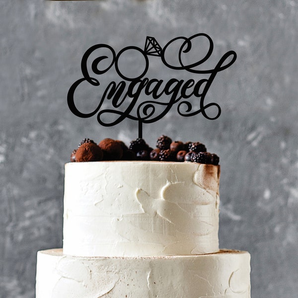 Engaged Cake Topper - Etsy Australia