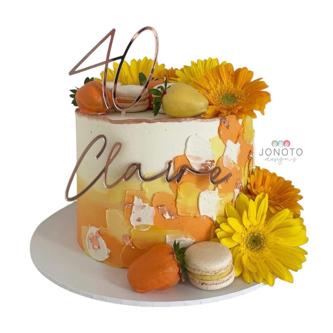 Personalised Cake Topper: Custom Name & Age - Etsy