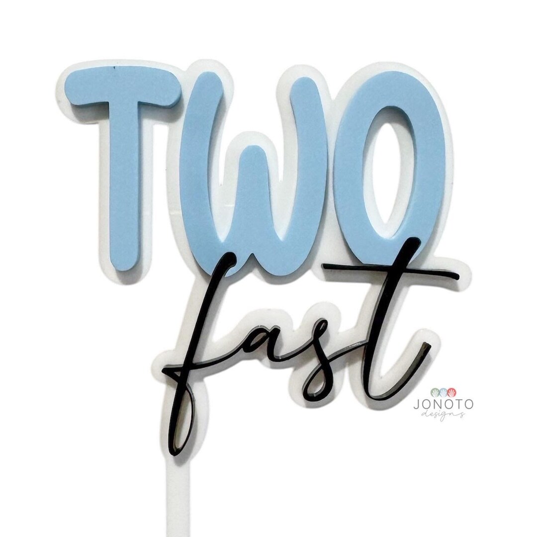 Two Fast Cake Topper | Second Birthday Cake Topper | Car Themed Cake ...