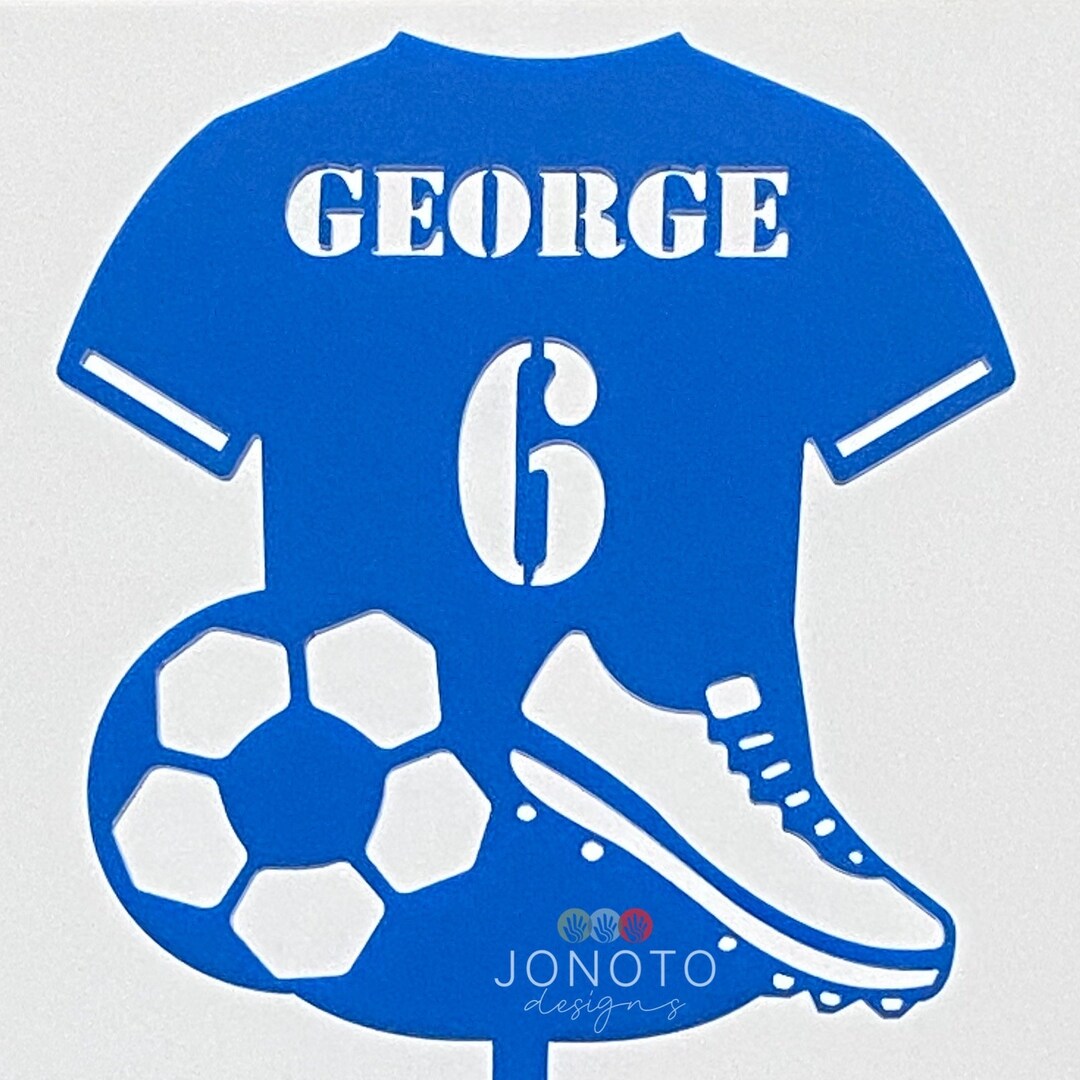 Football Shirt Cake Topper | Personalised Soccer Cake Topper | Birthday ...
