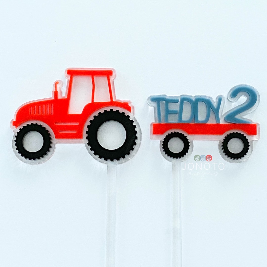 Tractor Birthday Cake Topper | Personalised Cake Topper | Farm Themed ...
