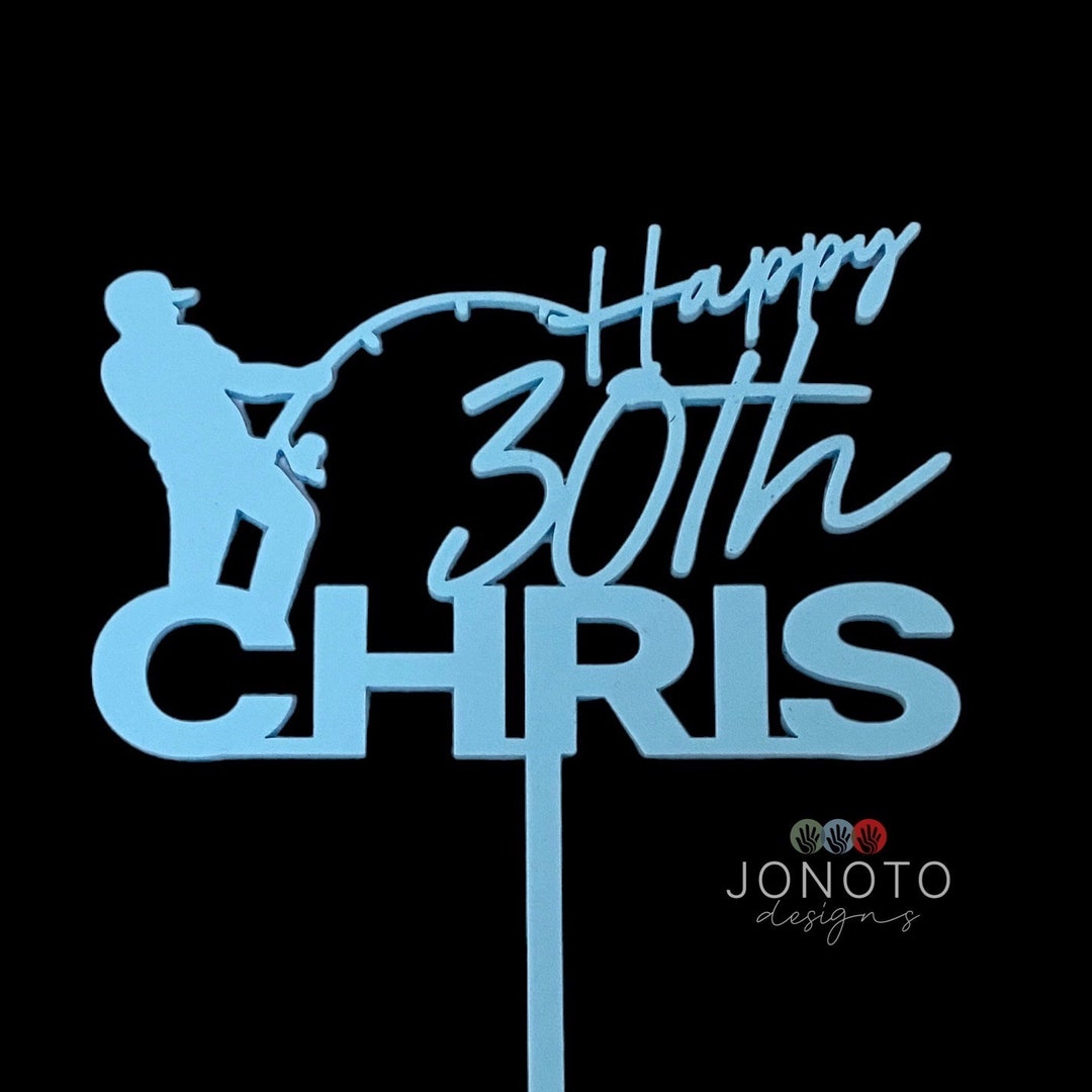 Fishing Topper Personalised Cake Topper Angling Cake Topper Acrylic ...