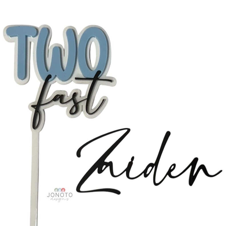 Two Fast Cake Topper Set - Etsy