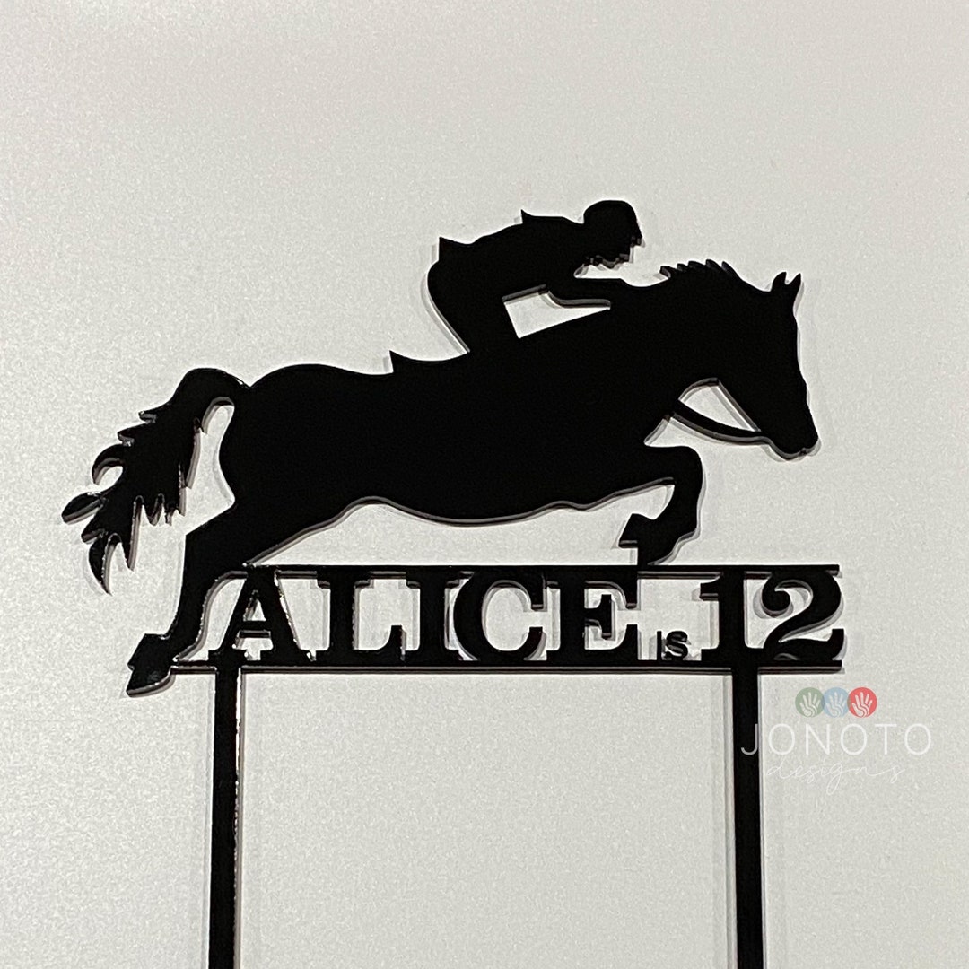 Personalised Horse Show Jumping Cake Topper: Equestrian Decor - Etsy ...