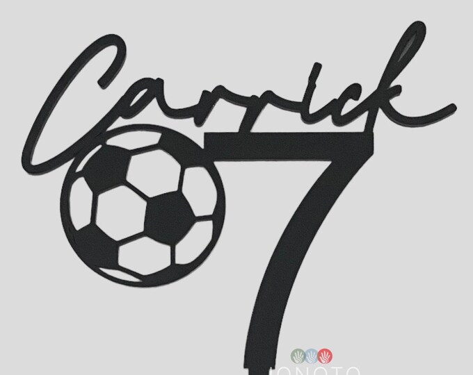 Soccer Ball Cake Topper Personalised Cake Topper Birthday Cake Topper ...