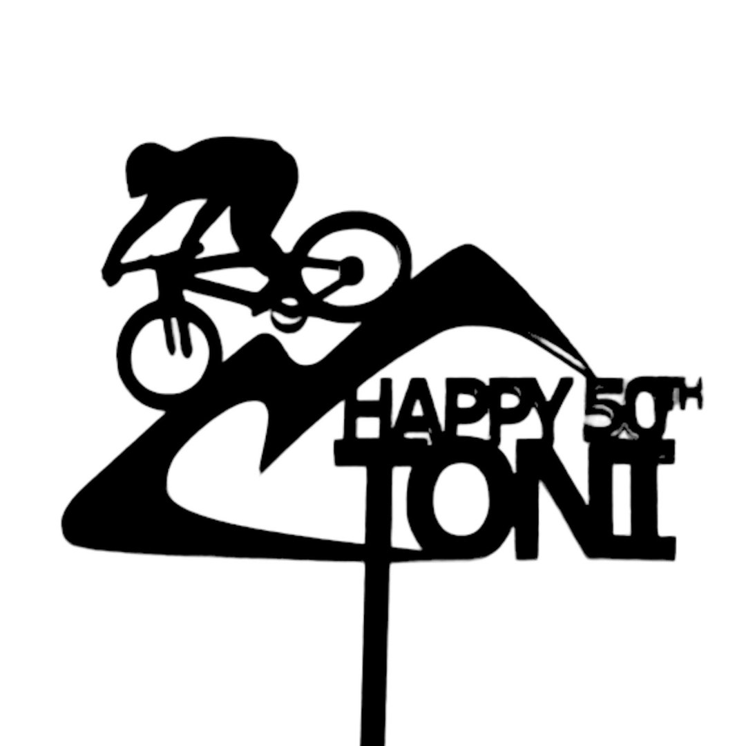 Mountain Bike Cake Topper | Personalised Cake Topper | Trail Riding ...