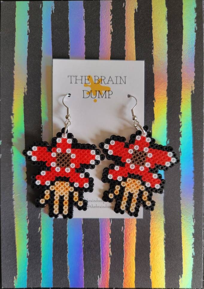 Stranger Things Inspired Mini Perler Beads Dangle Earrings Hama Beads ...