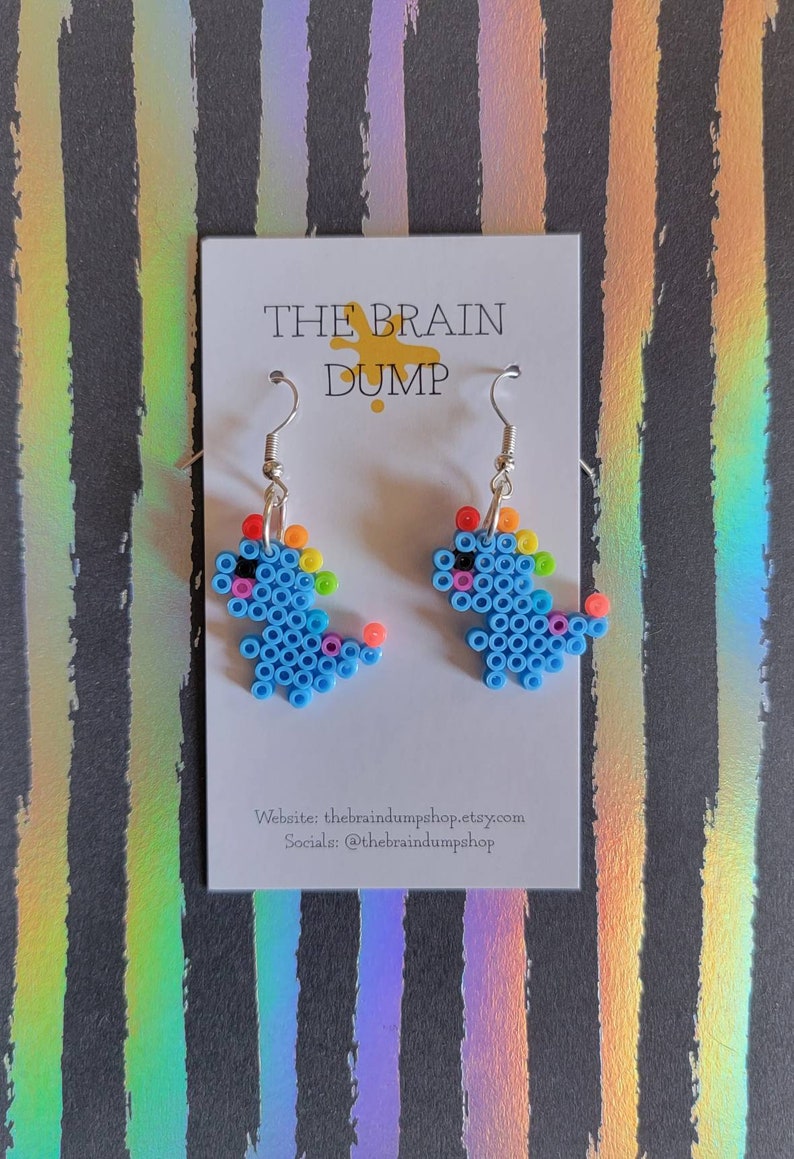 Extinction Cute Mini Dinosaur Perler Beads Dangle Earrings Hama Beads ...