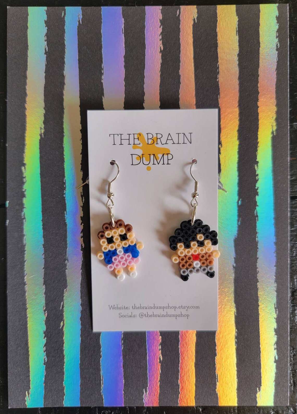 Stranger Things Inspired Mini Perler Beads Dangle Earrings Hama Beads ...