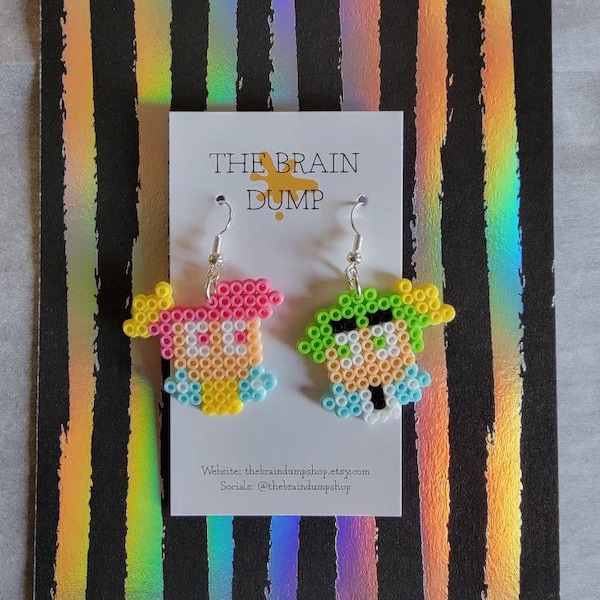 The Brain Dump Perler Bead Earrings - Etsy