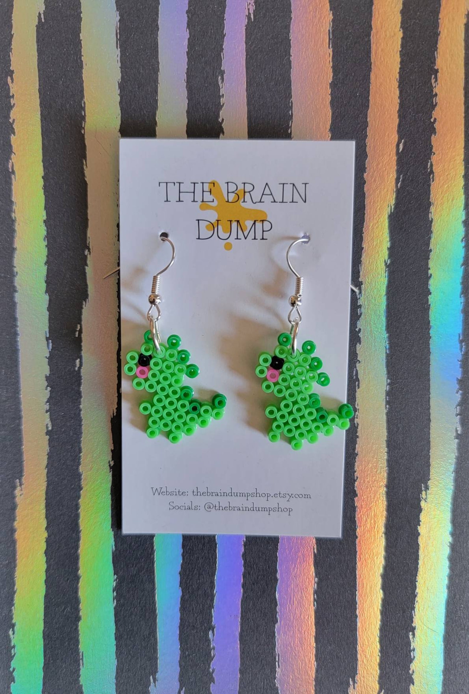 Extinction Cute Mini Dinosaur Perler Beads Dangle Earrings Hama Beads ...