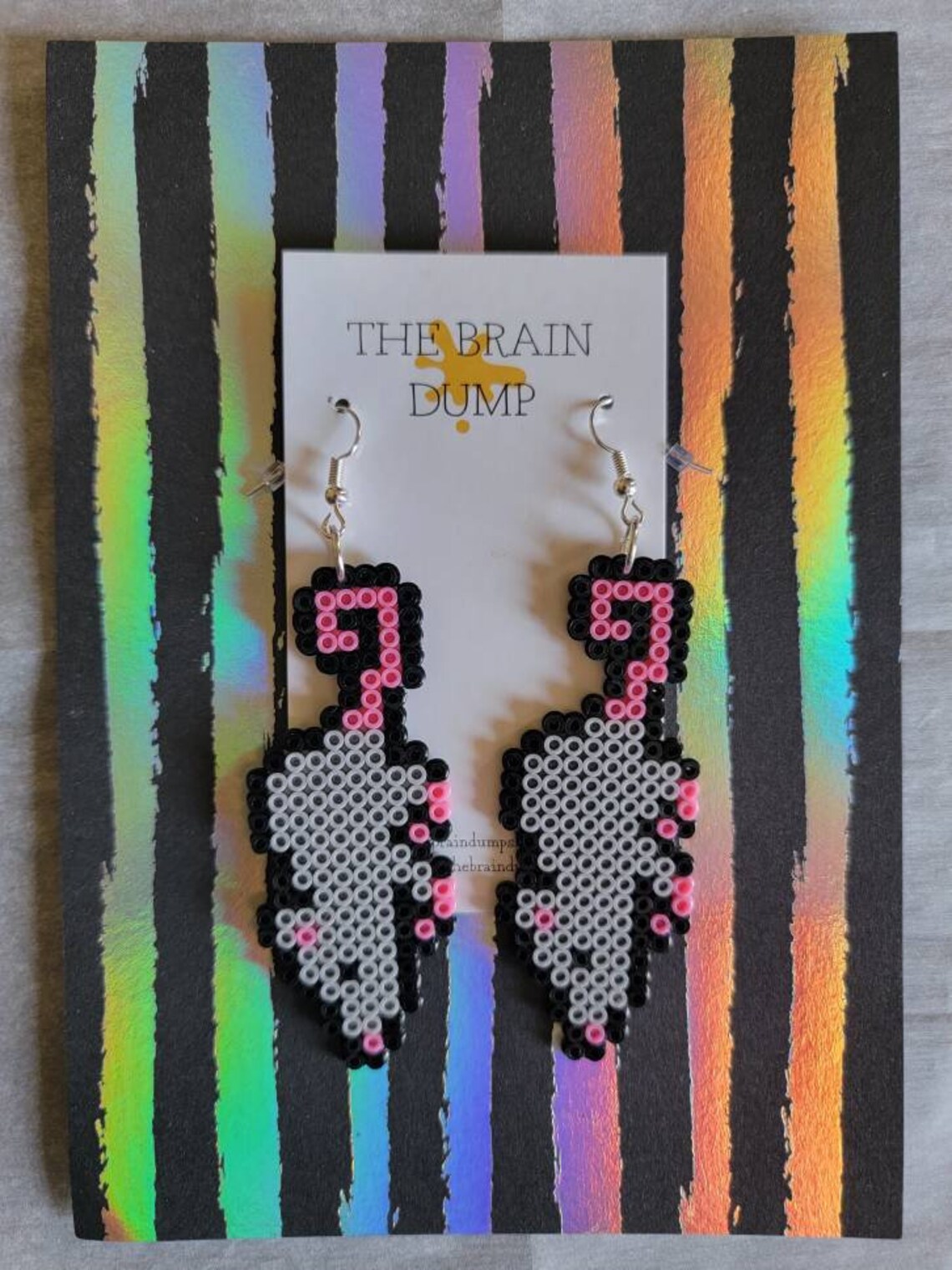 Oh Rats! Mini Perler Beads Dangle Earrings - Hama Beads - Fuse Beads ...