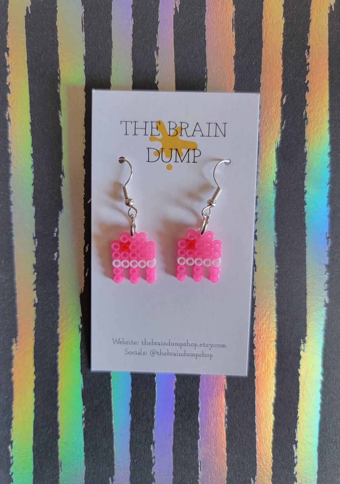Oh, Barnacles Cute Spongebob Inspired Mini Perler Beads Dangle Earrings ...