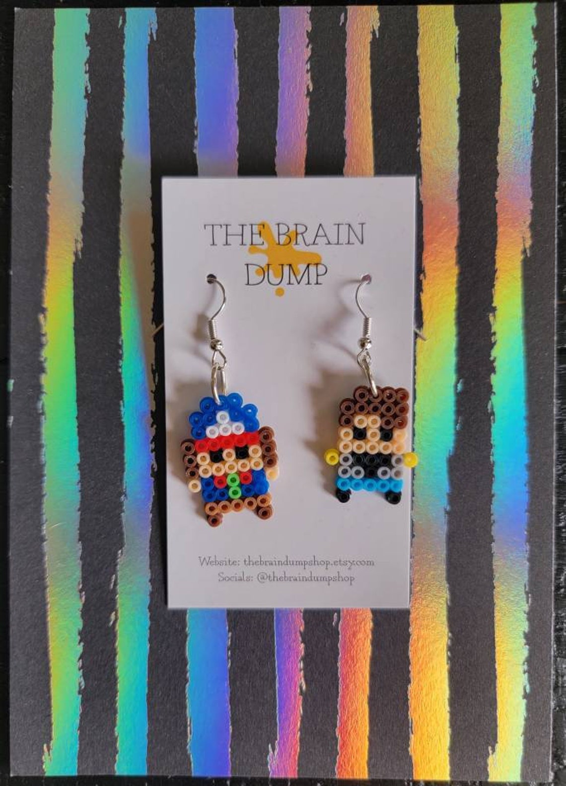 Stranger Things Inspired Mini Perler Beads Dangle Earrings Hama Beads ...