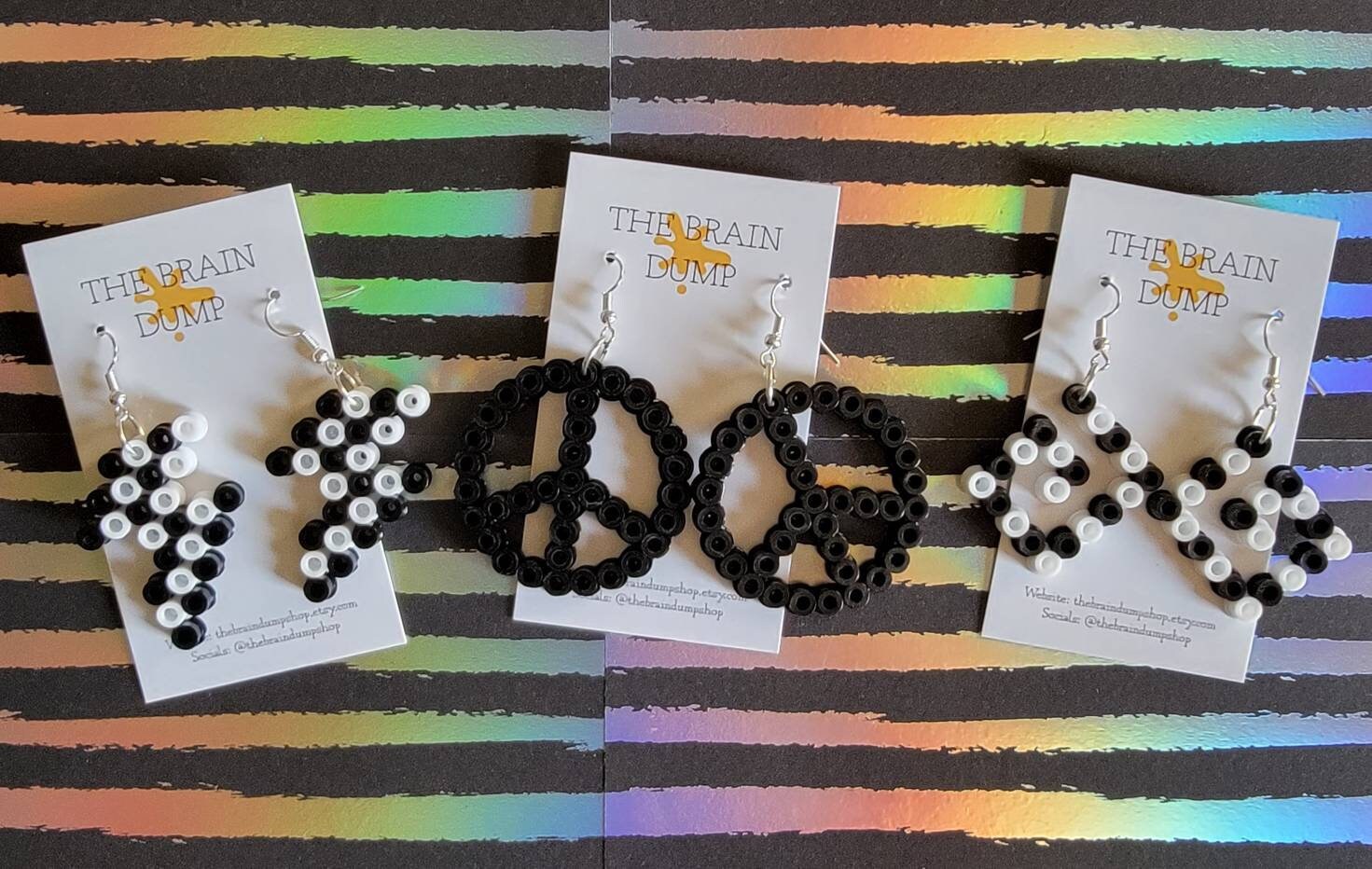Checker Me Out Lighting Bolt, Peace Sign, & Swirl Black and White ...