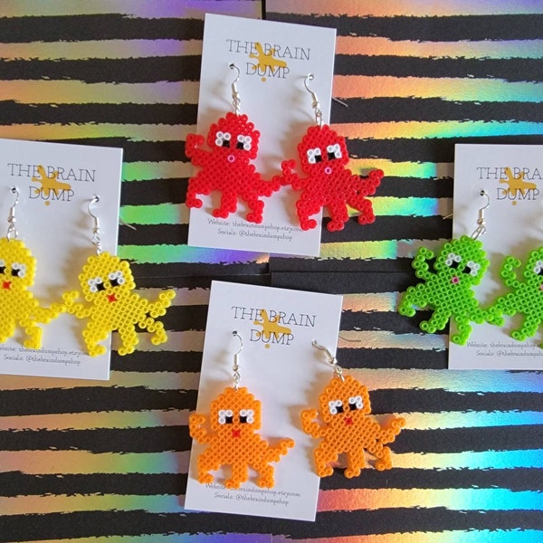 The Brain Dump Perler Bead Earrings - Etsy The Brain Dump Perler Bead Earrings - Etsy