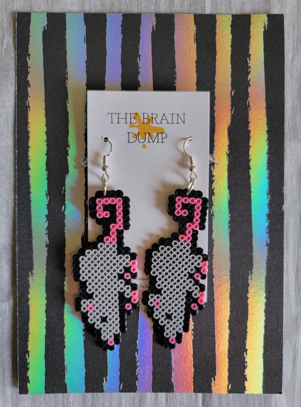 Oh Rats! Mini Perler Beads Dangle Earrings - Hama Beads - Fuse Beads ...