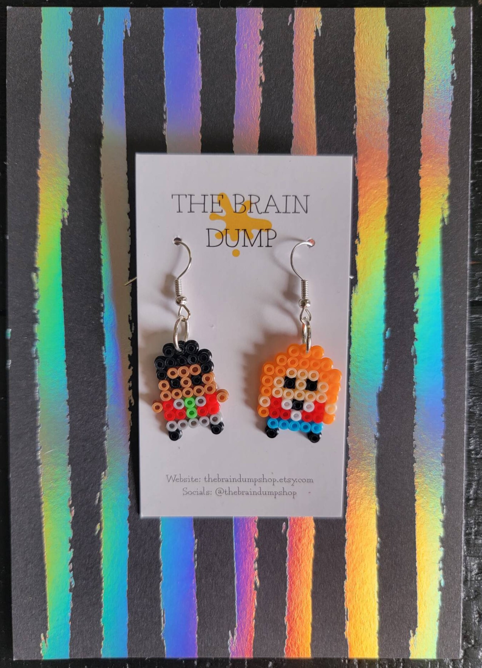 Stranger Things Inspired Mini Perler Beads Dangle Earrings Hama Beads ...