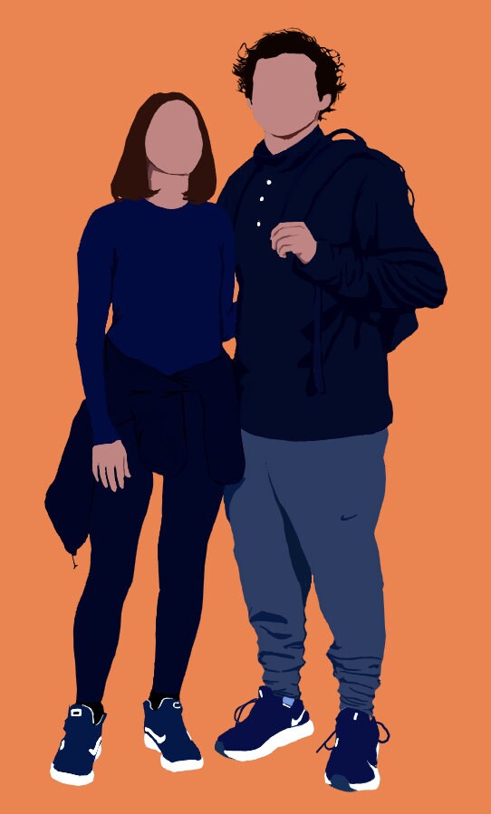 Hand Drawn Digital Faceless Portrait - Etsy