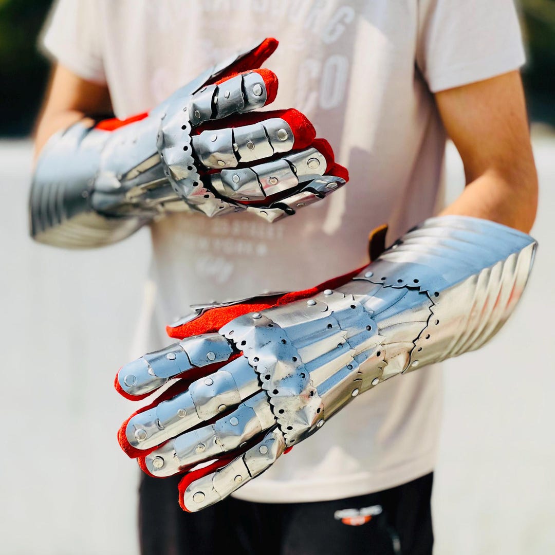 Gothic Gloves Set | Medieval Steel Knight Gauntlets | Functional Armor ...