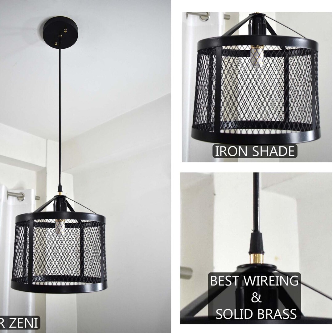 DECOR ZENI Hanging Shade Lamp, Hanging Lamp, Candelabra Pendant Light ...