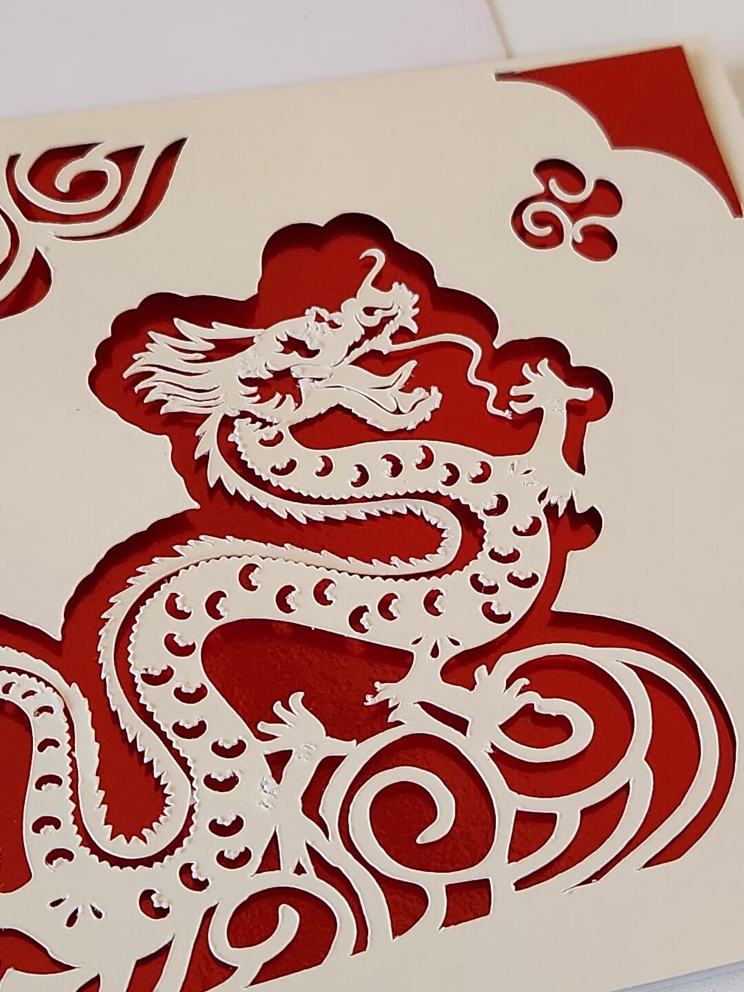 Fierce Asian Dragon Paper Cut Card - Etsy