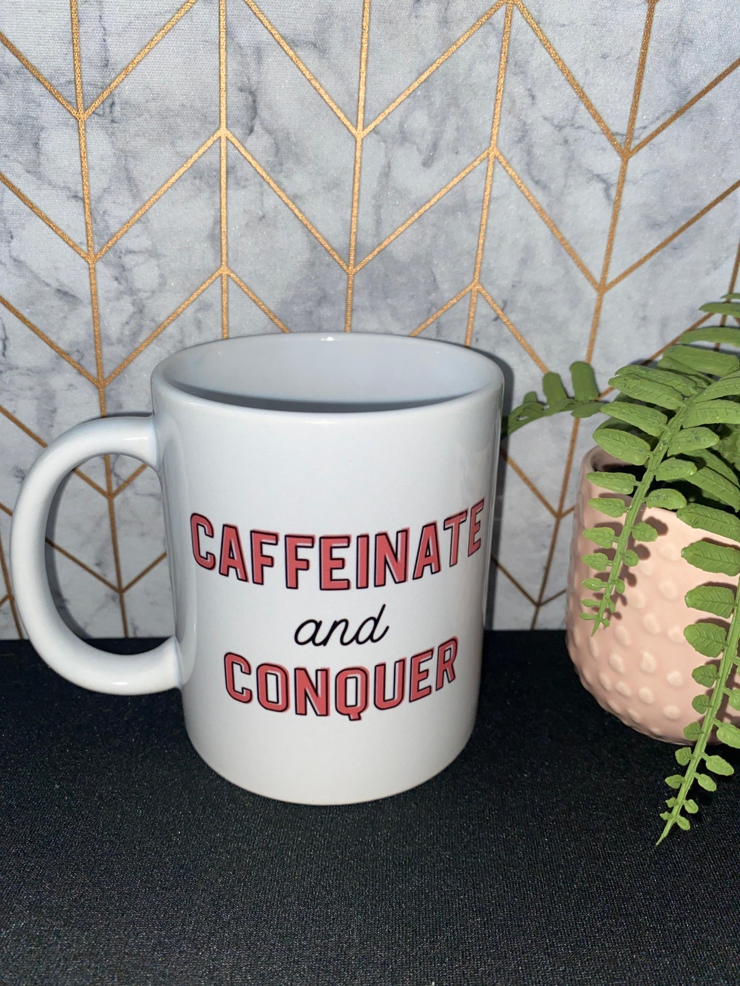 Caffeinate and Conquer Coffee Mugcoffee Lover Mugmugs With - Etsy