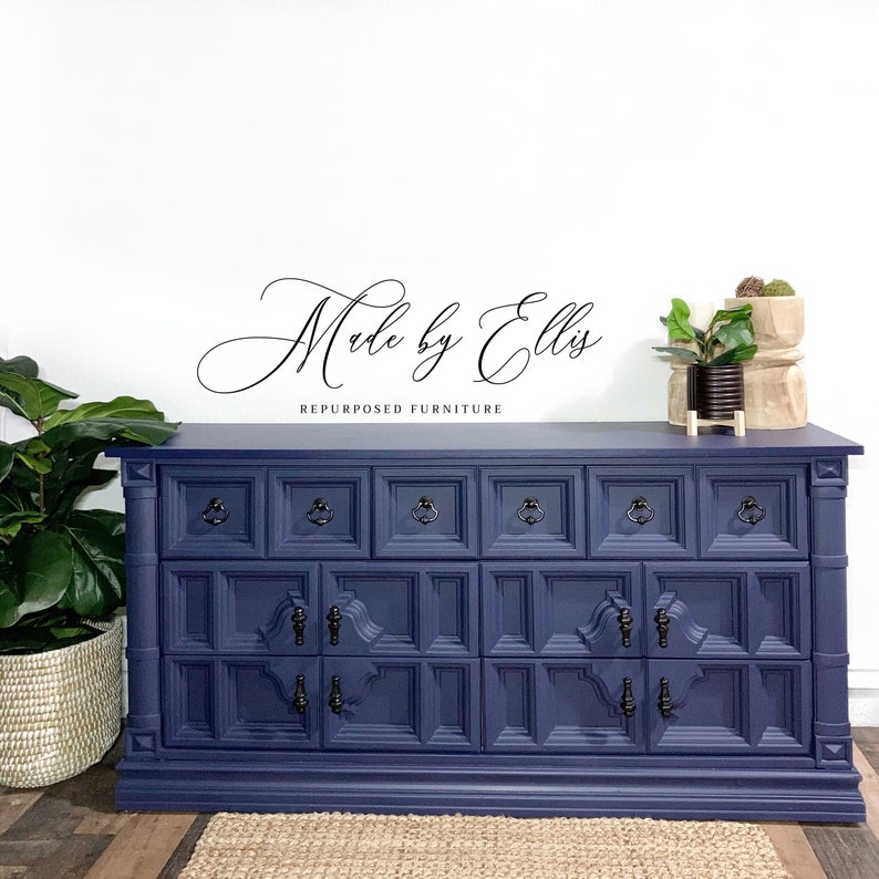 Sold SAMPLE PIECE ONLY Blue Solid Wood Dresser, Modern Dresser, Blue ...