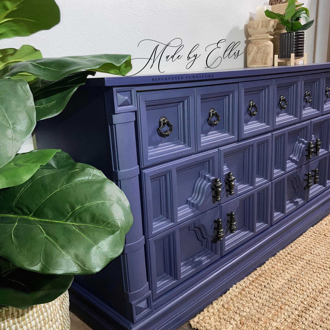 Sold SAMPLE PIECE ONLY Blue Solid Wood Dresser, Modern Dresser, Blue ...