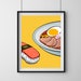 Ramen Bowl and Sushi Food Instant Wall Art, Printable Kitchen Wall ...