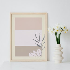 Boho Style Art Print, Coastal Wall Art, Color Block Print, Botanical ...