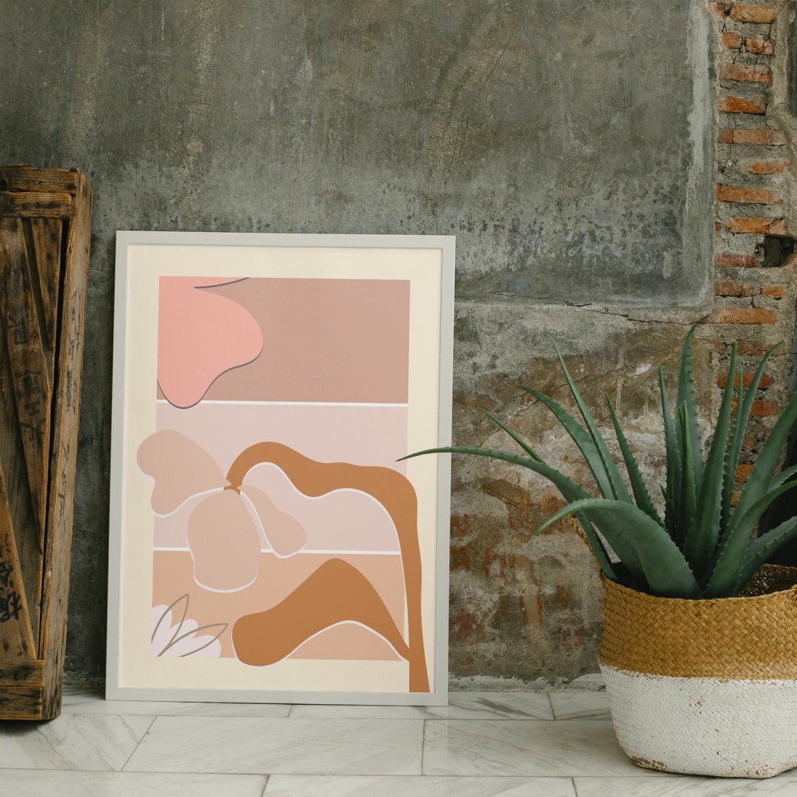 Boho Style Art Print, Color Block Print, Botanical, Floral Print ...